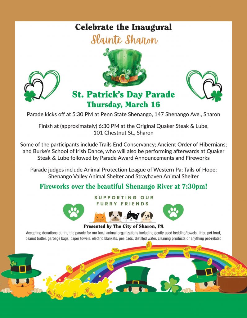 Slainte Sharon Flyer Final | Visit Mercer County PA