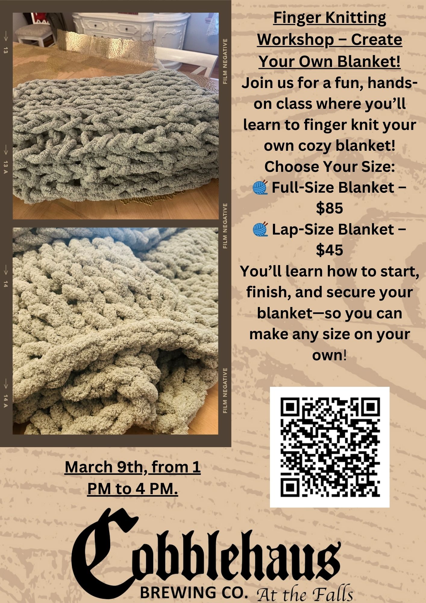 Finger Knitting Workshop – Create Your Own Blanket! Join us for a fun ...